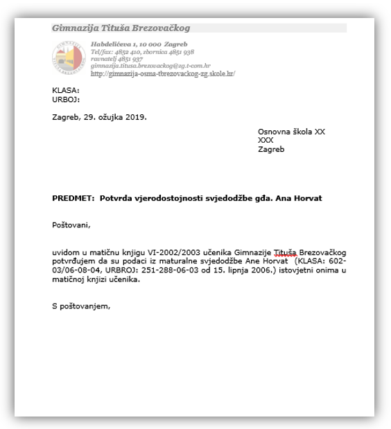 Elektronički potpis | Tajnik škole